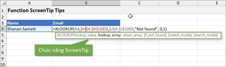Hướng dẫn cách dùng ScreenTip trong Excel - unitrain.edu.vn